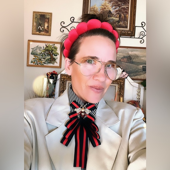 Jewelry | New Boujee Bee Wednesday Addams Black And Jeweled Ribbon Tie ...